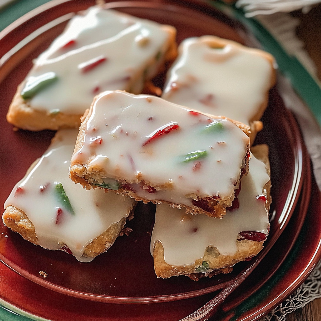 Amazing Glazed Fruitcake Shortbread Cookies Recipe Delight