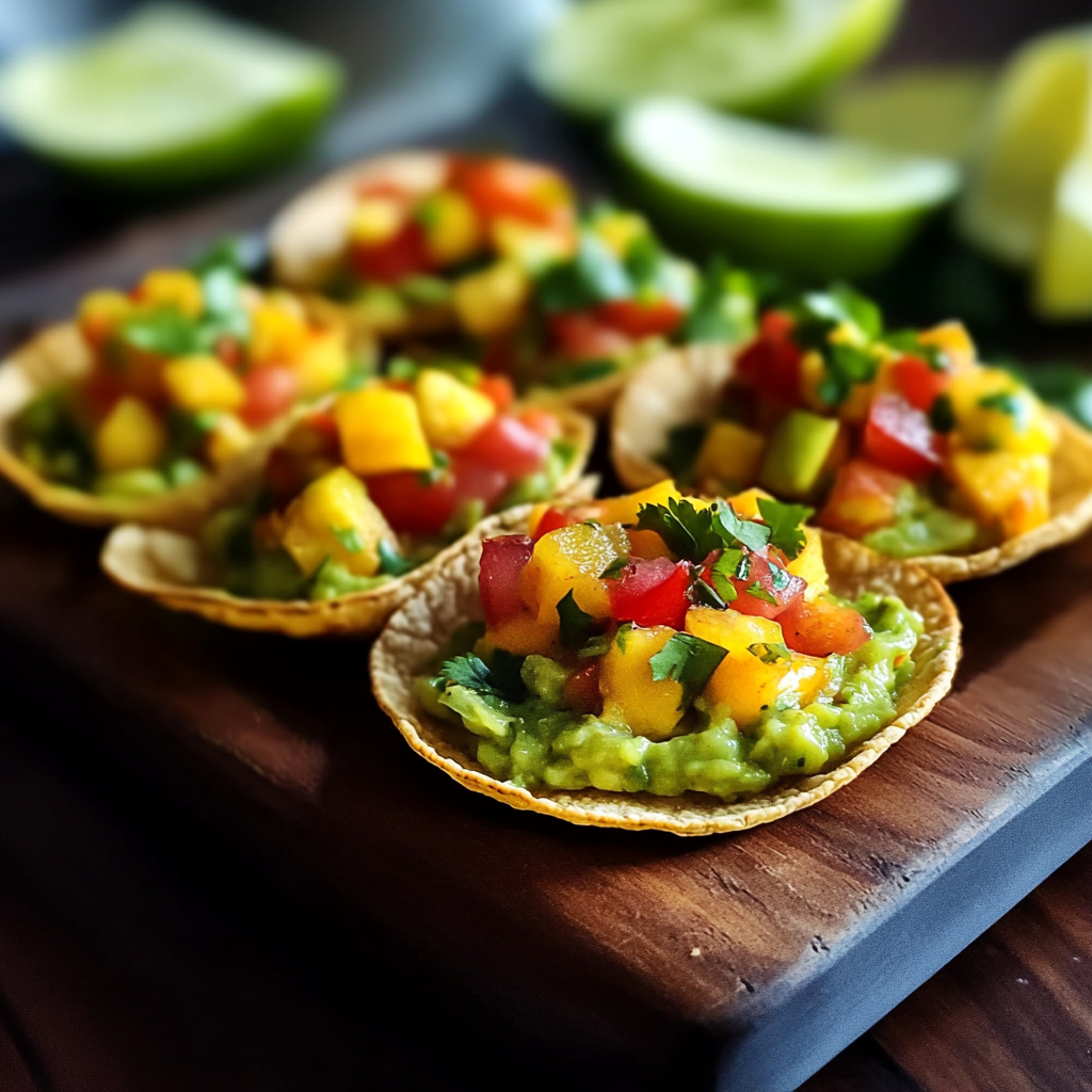 Amazing Vegan Mini Guacamole Tacos with Mango Salsa Delight