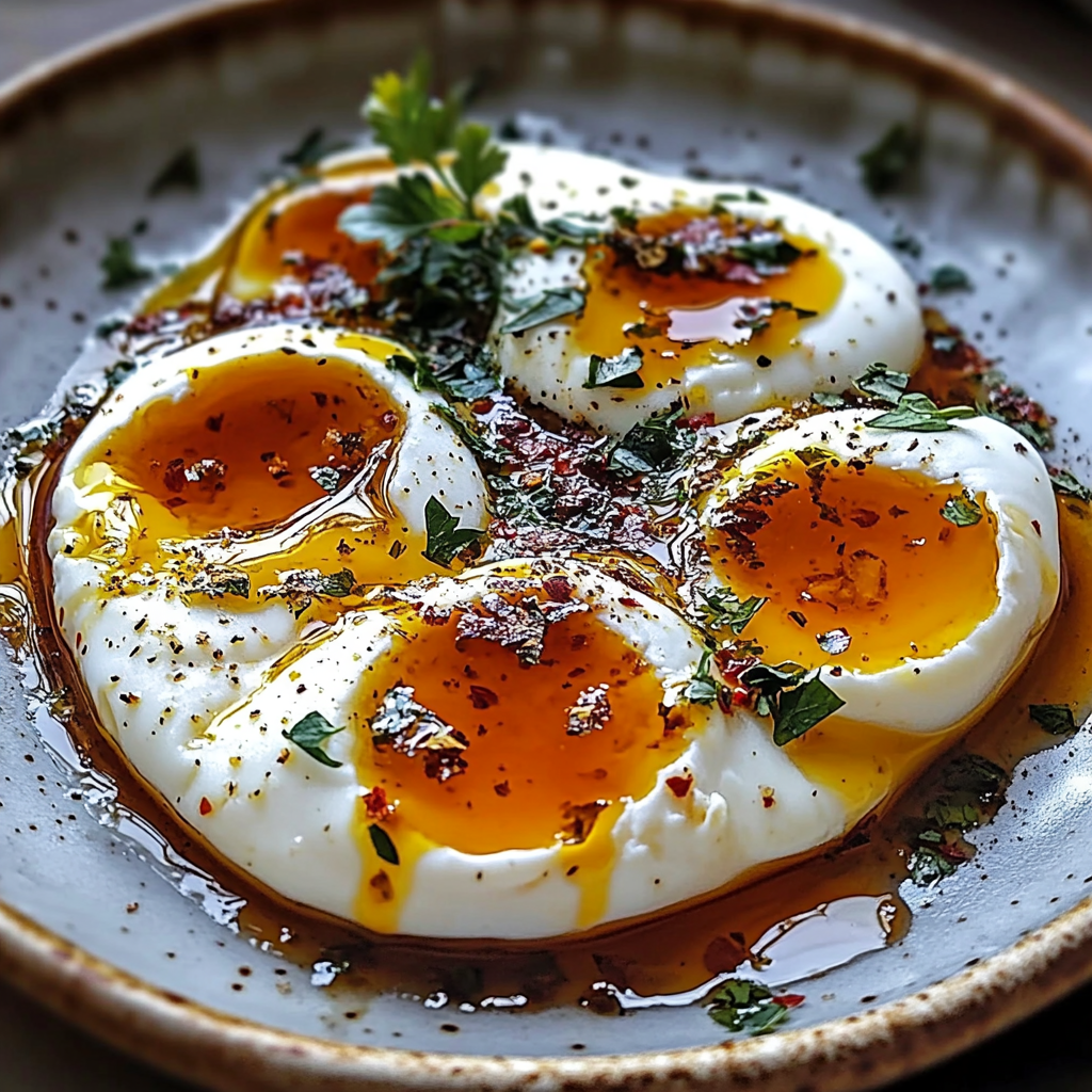Amazing Turkish Eggs Cilbir for a Delicious Breakfast Treat