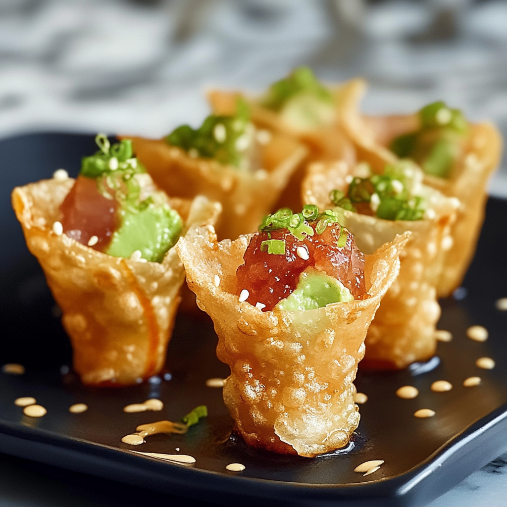Creative Sushi Wonton Cones - Amazing & Delicious Experience